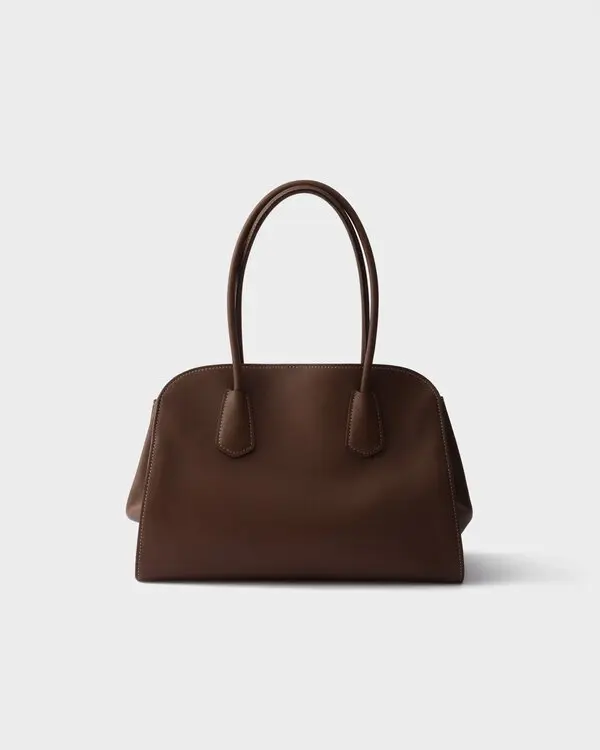 Prada Medium Leather Tote Bag - Black