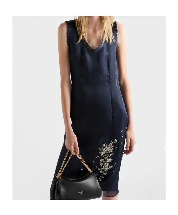 Prada Embroidered Silk Organza Dress