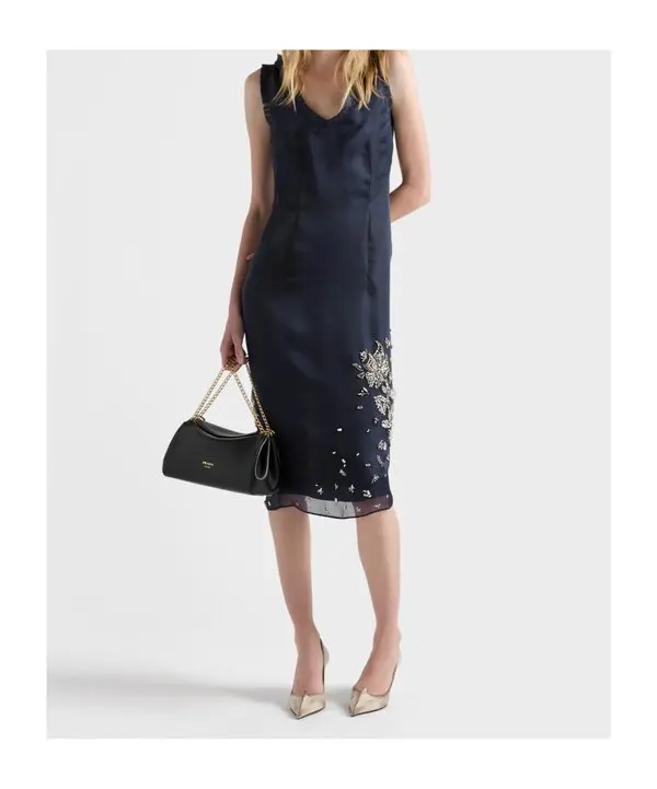 Prada Embroidered Silk Organza Dress