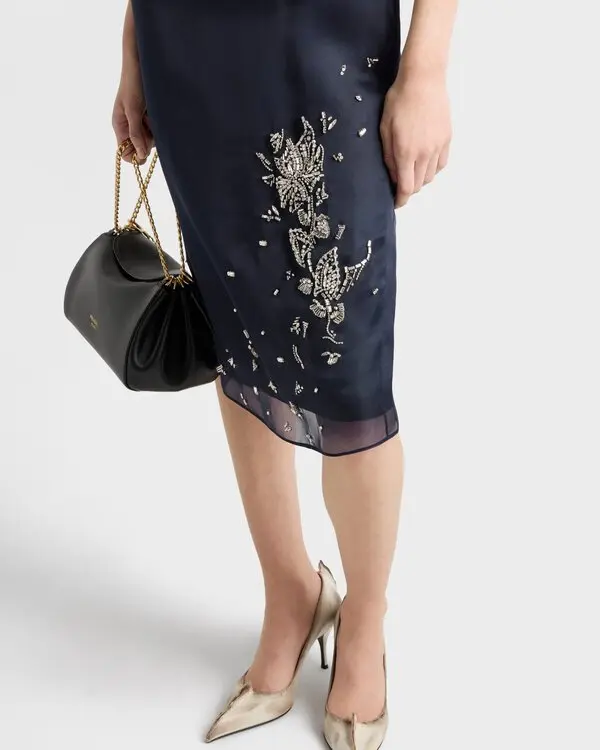 Prada Embroidered Silk Organza Dress