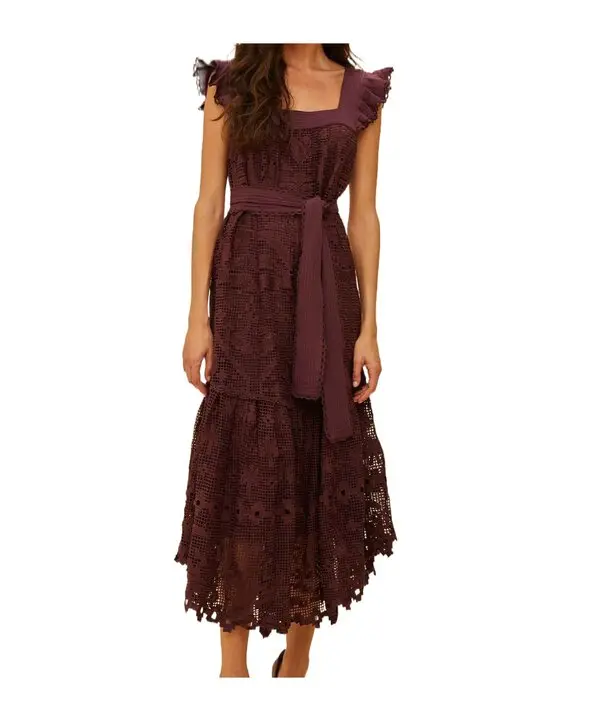Farm Rio Pineapple Lace Midi Dress