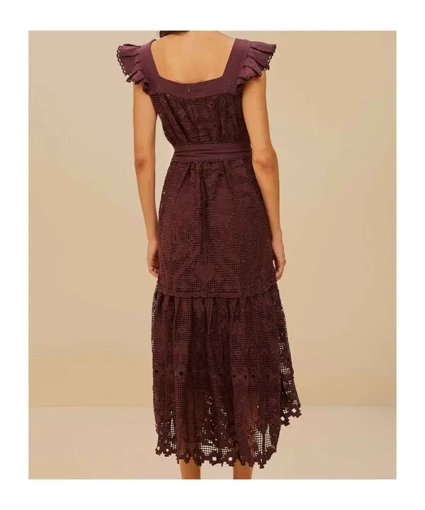 Farm Rio Pineapple Lace Midi Dress