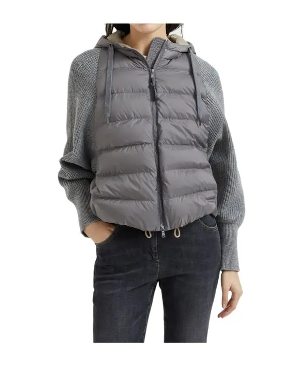 Brunello Cucinelli Padded Jacket With Ribbed Cuffs