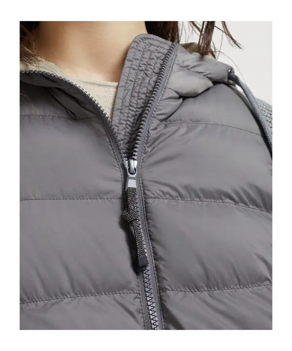 Brunello Cucinelli Padded Jacket With Ribbed Cuffs - Grey