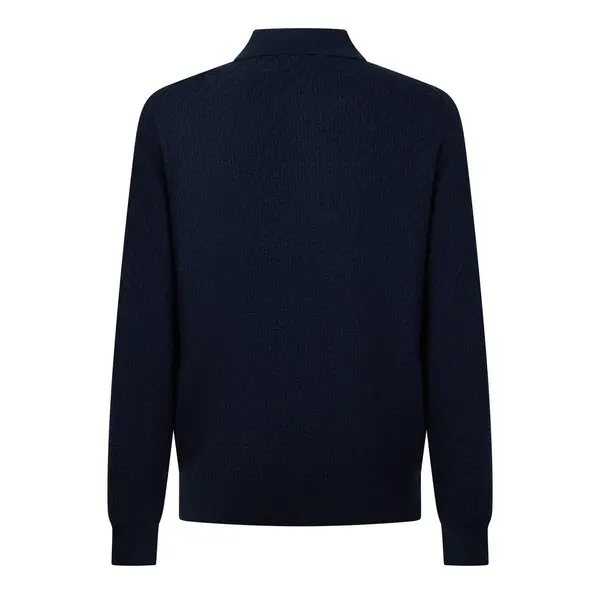 Brioni Knit Long-sleeve Polo Sweater