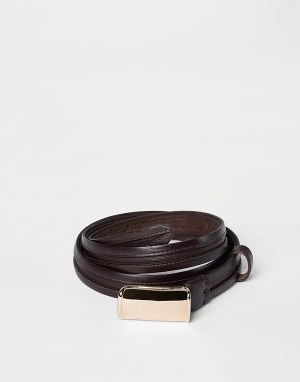 Brunello Cucinelli Calf Leather Belt With Box Clasp
