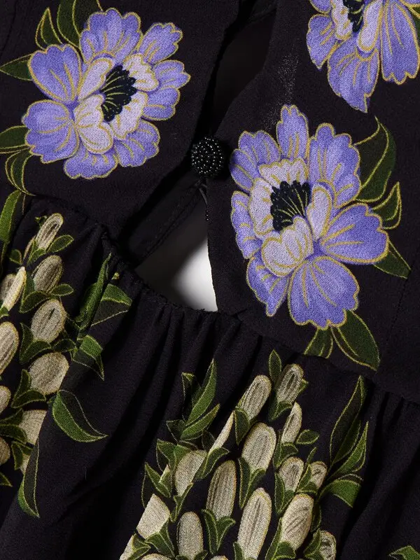 Farm Rio Floral-print Tiered Ruffled Dress