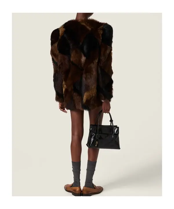 Miu Miu Shearling Patchwork Caban Jacket