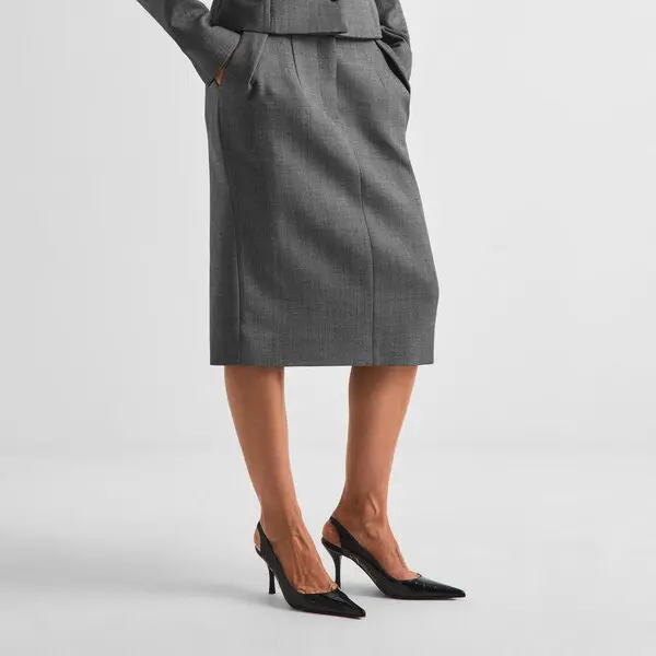 Magda Butrym Fine Check High-waisted Pencil Skirt