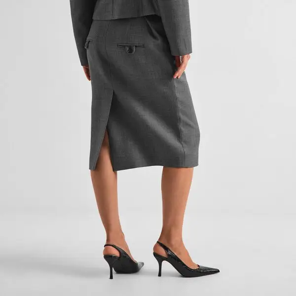 Magda Butrym Fine Check High-waisted Pencil Skirt