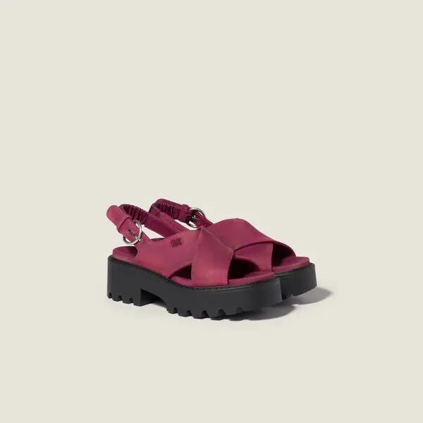 Miu Miu Gabardine Platform Sandals