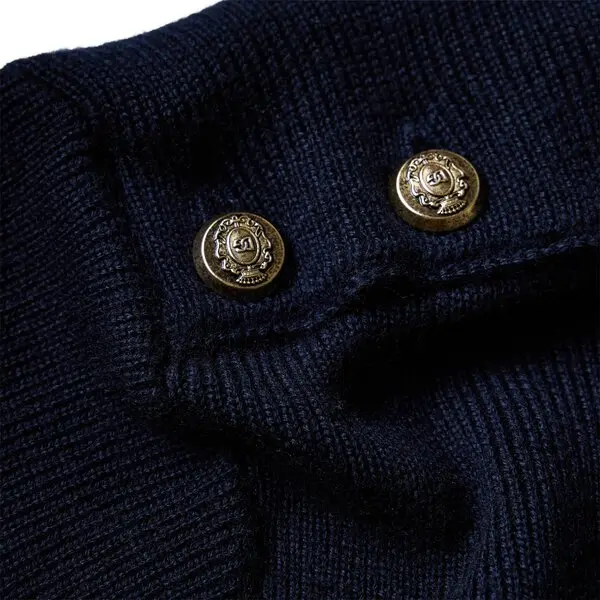 Dolce & Gabbana Striped Knit Jumper With Button Detail - Black