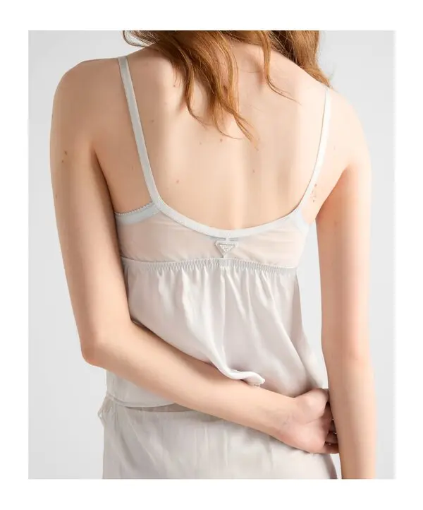 Prada Satin And Lace Bustier Top