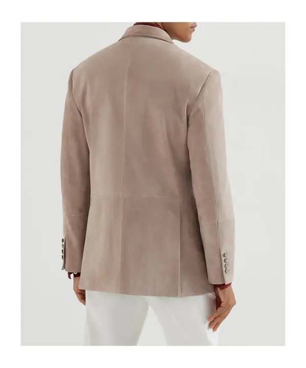 Brunello Cucinelli Suede Metal-buttons Blazer