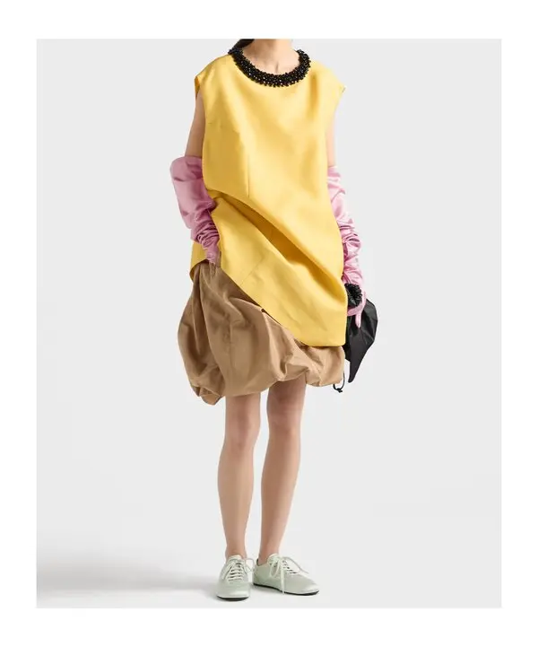 Prada Sleeveless Embroidered Gazar Dress