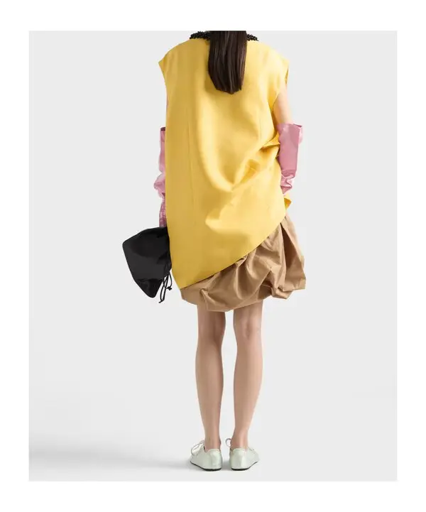 Prada Sleeveless Embroidered Gazar Dress
