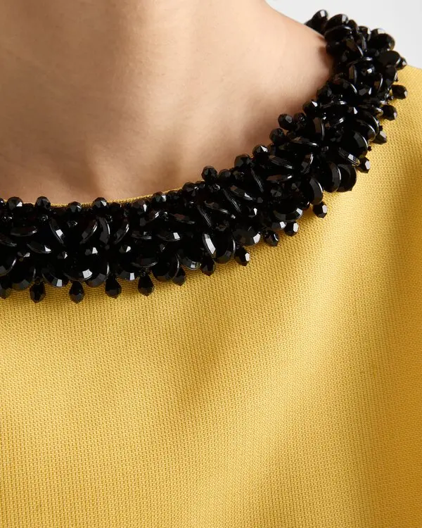 Prada Sleeveless Embroidered Gazar Dress