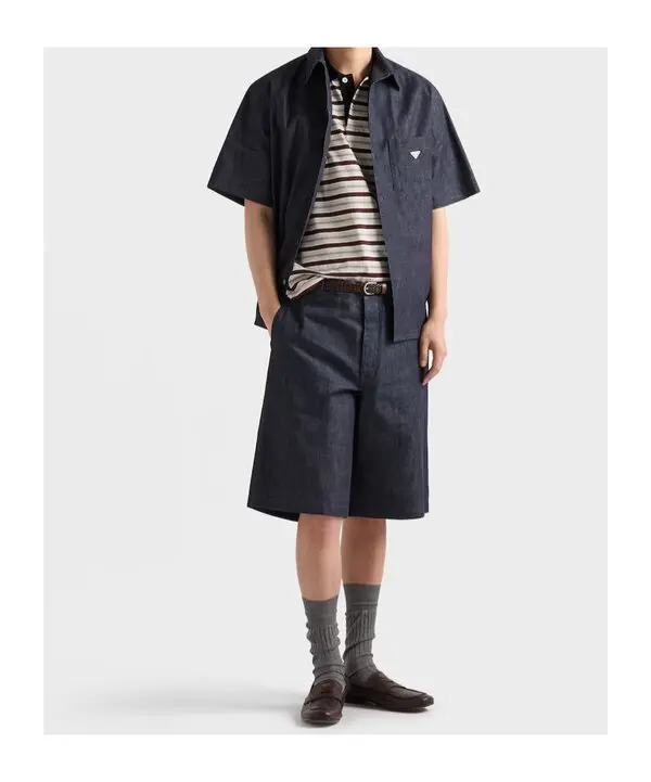 Prada Raw Denim Bermuda Shorts