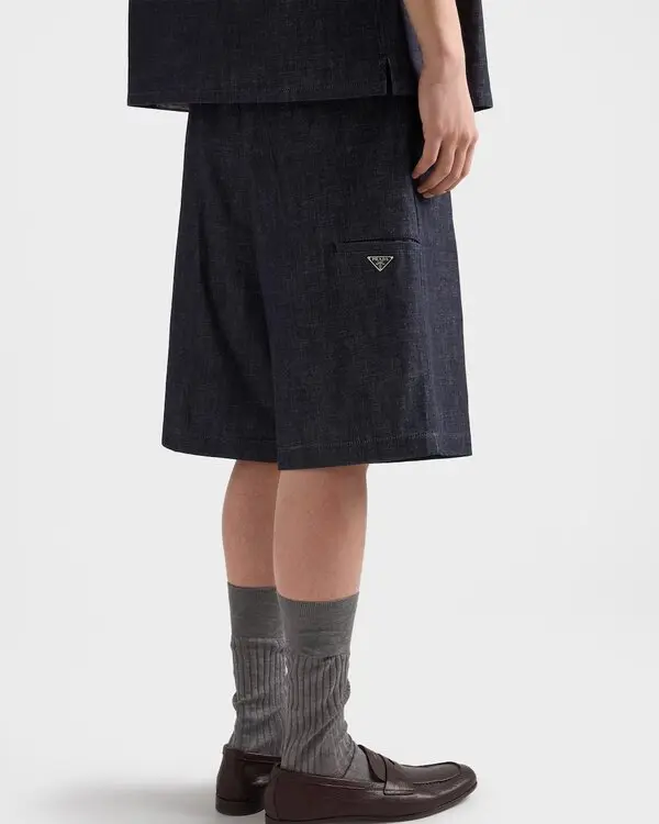 Prada Raw Denim Bermuda Shorts