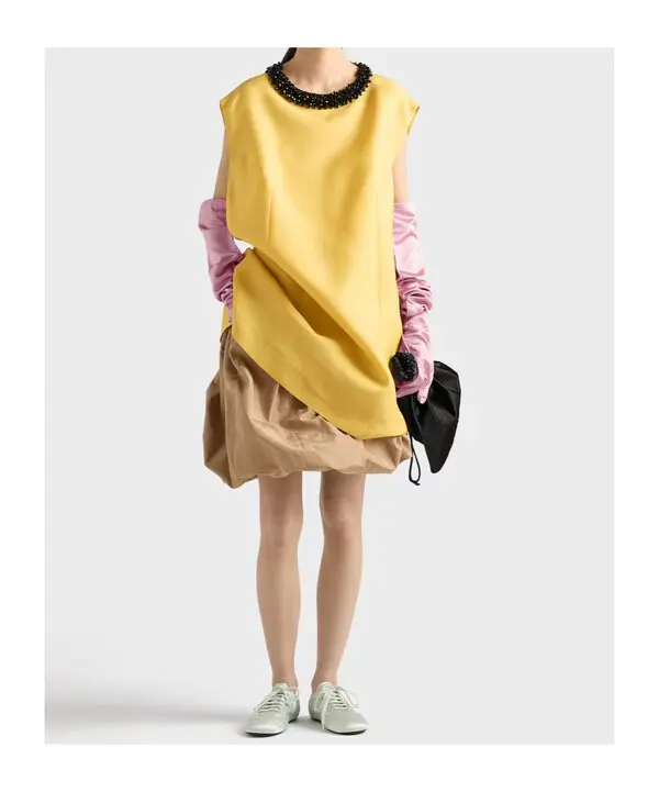 Prada Technical Taffeta Skirt - Khaki