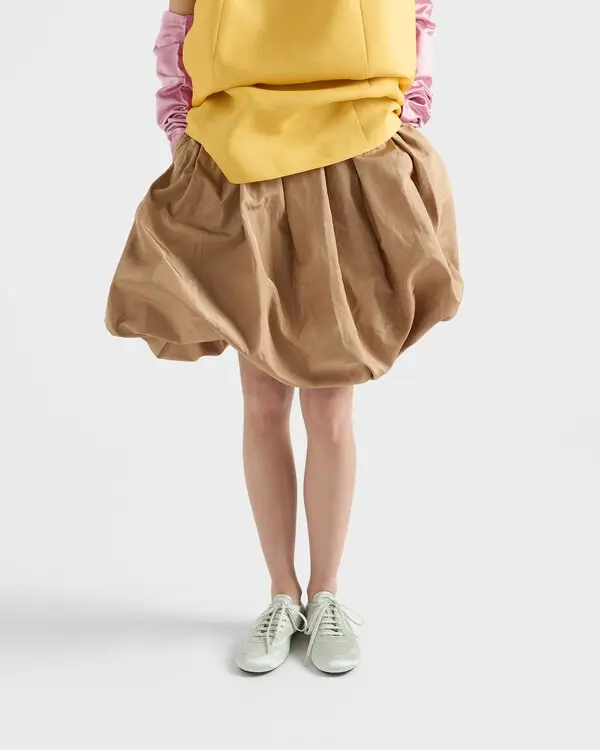 Prada Technical Taffeta Skirt - Khaki