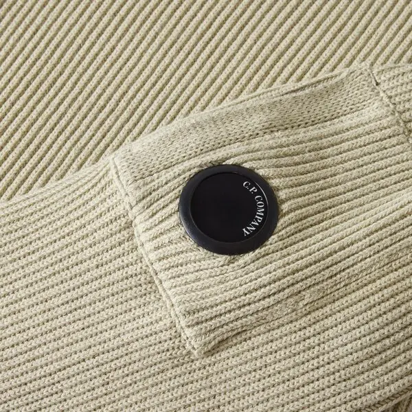 C.P. COMPANY Solid Ribbed Crew Neck Knit Sweater