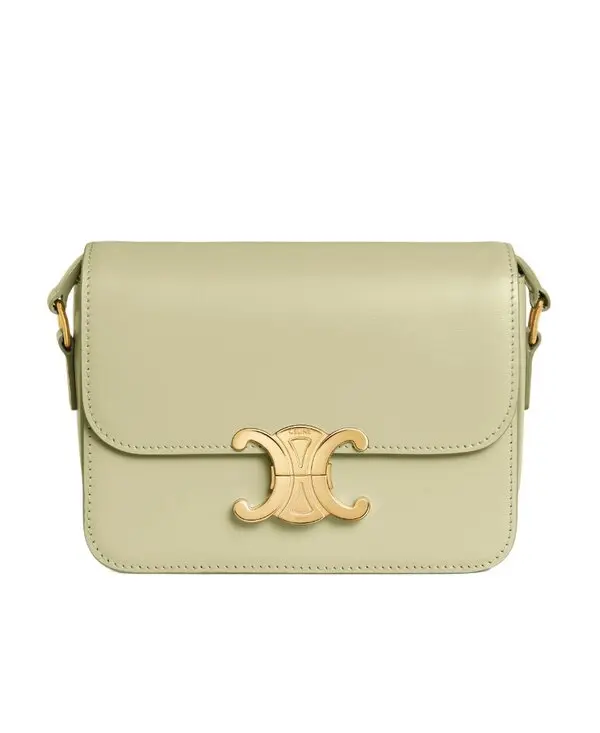 Celine Teen Triomphe Bag In Shiny Calfskin - Green