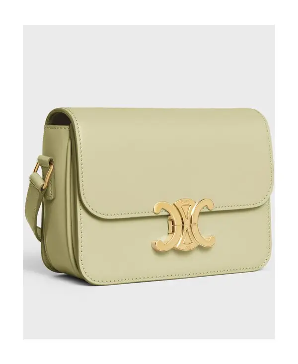 Celine Teen Triomphe Bag In Shiny Calfskin - Green