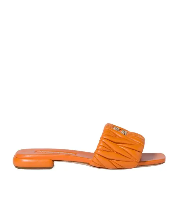 Miu Miu Matelassé Nappa Leather Slides