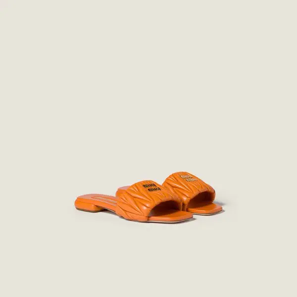 Miu Miu Matelassé Nappa Leather Slides