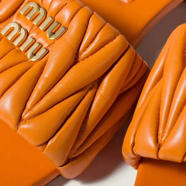 Miu Miu Matelassé Nappa Leather Slides