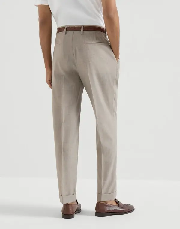 Brunello Cucinelli Virgin Wool Fresco Trousers With Pleat