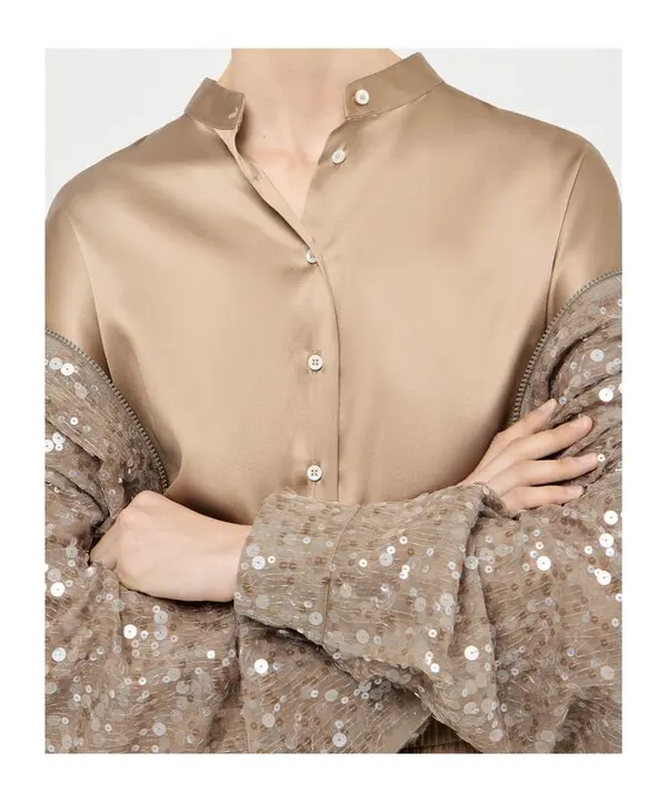 Brunello Cucinelli Monili Satin Shirt