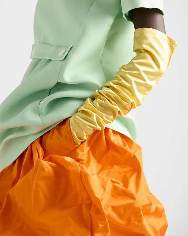 Prada Technical Taffeta Skirt - Orange