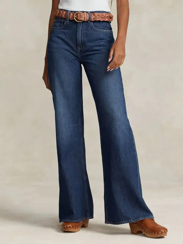 Polo Ralph Lauren Whiskered Effect Wide-leg Jeans