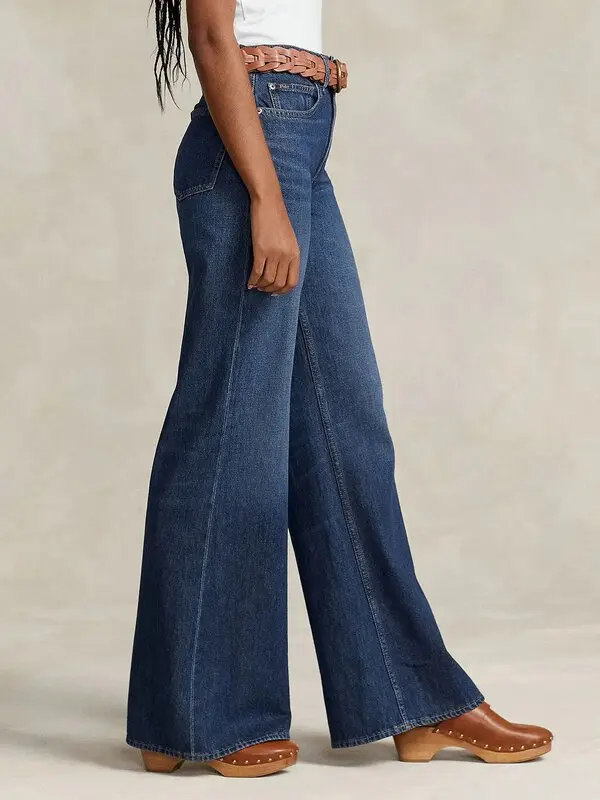 Polo Ralph Lauren Whiskered Effect Wide-leg Jeans