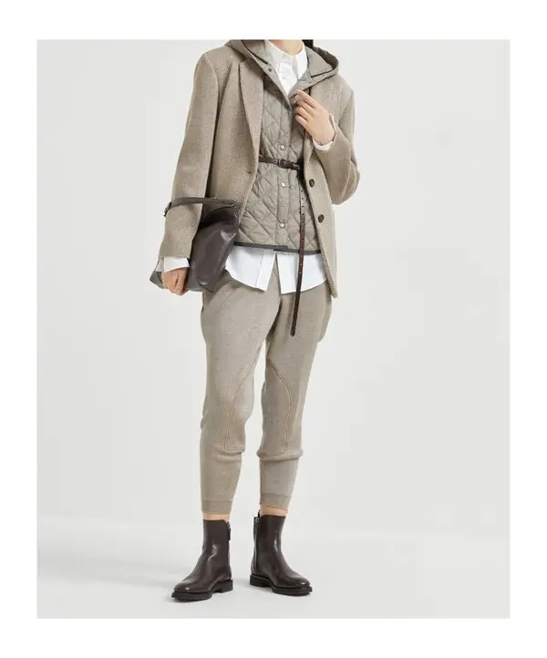 Brunello Cucinelli Quilted Hooded Gilet - Light Brown