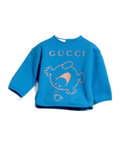 Gucci Cotton Sweatshirt With Character Print - Light Blue