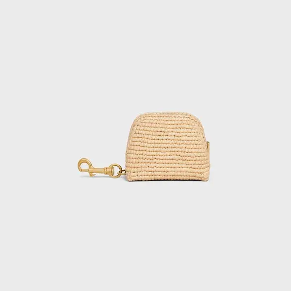 Celine Micro Triomphe Charm In Raffia