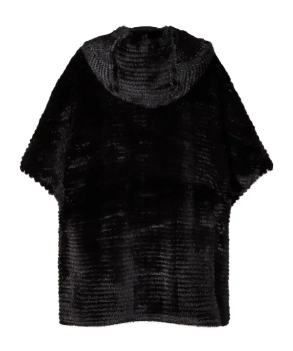 Fendi Mink Fur Poncho - Black