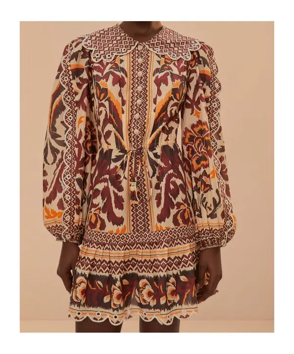 Farm Rio Long Sleeve Printed Dress