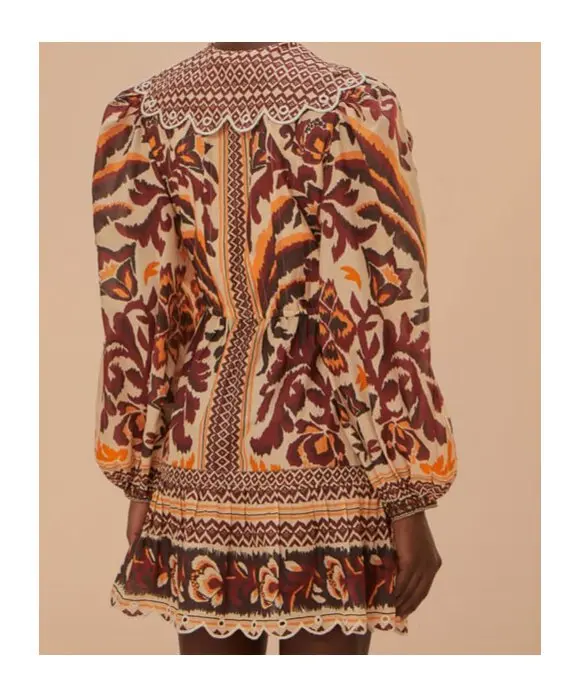 Farm Rio Long Sleeve Printed Dress