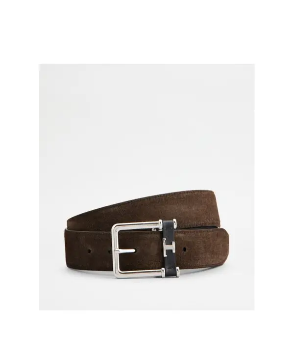 TOD'S Reversible Leather Belt With T-shaped Buckle