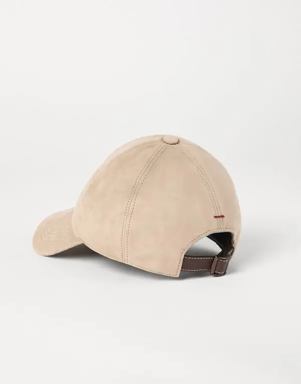 Brunello Cucinelli Embroidered Suede Baseball Cap - Beige