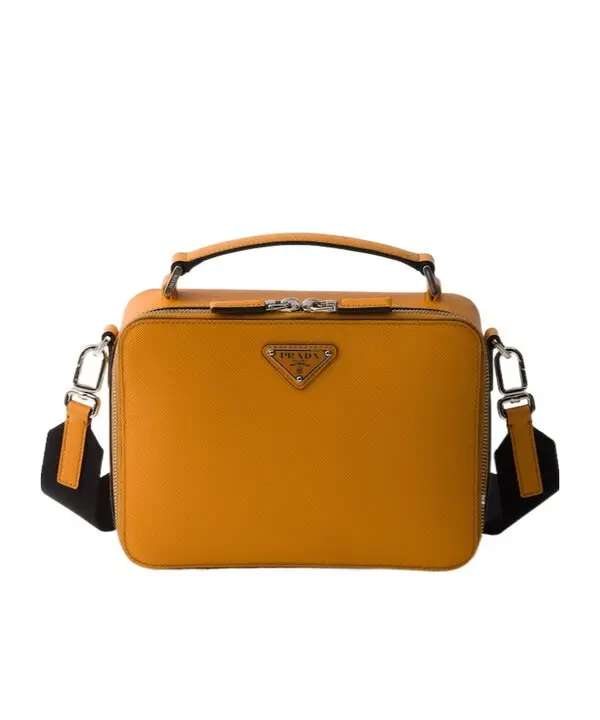 Prada Brique Medium Saffiano Leather Bag