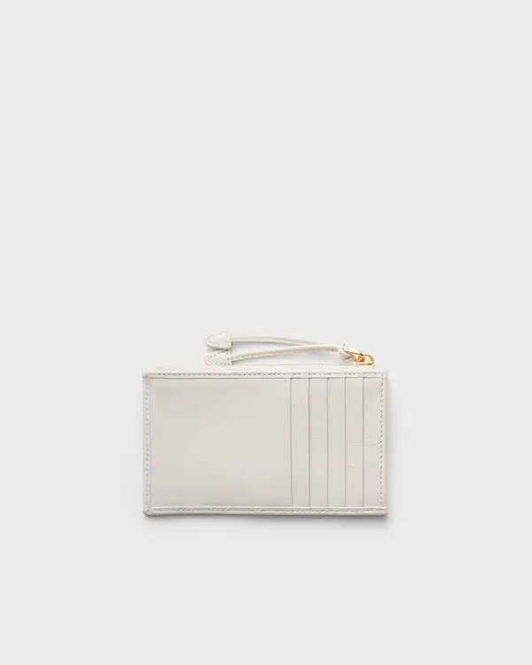 Prada Leather Card Holder With Zipper