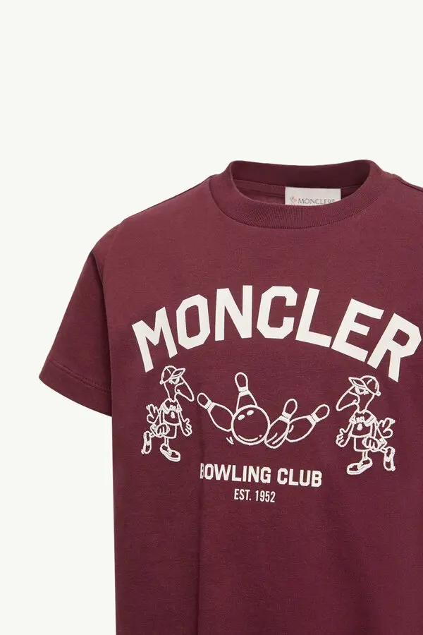 Moncler Crew Neck Cotton T-shirt With Bowling Logo