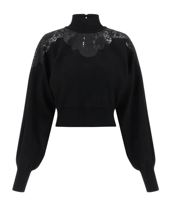 TWINSET Lace-paneled High-neck Jumper