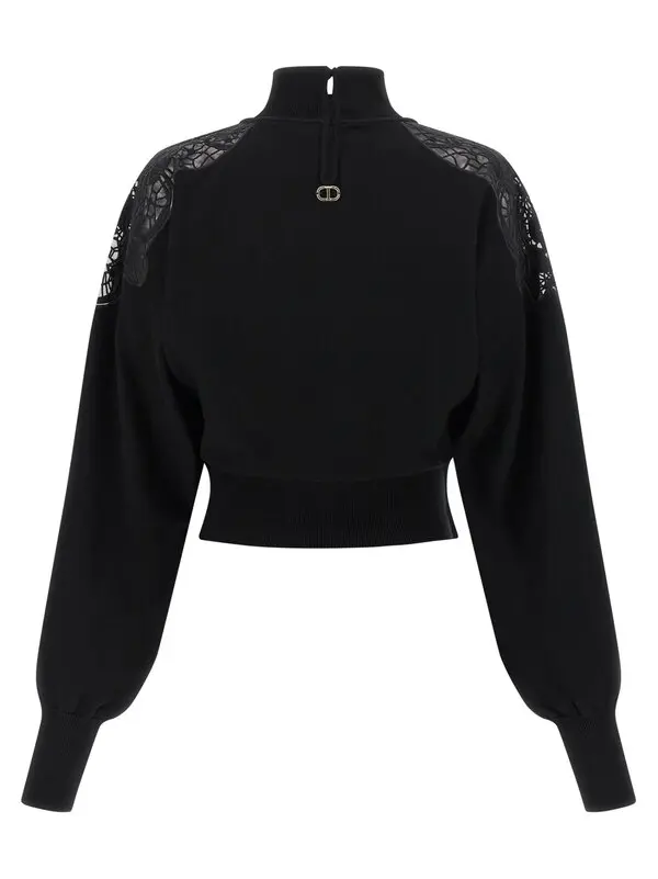 TWINSET Lace-paneled High-neck Jumper