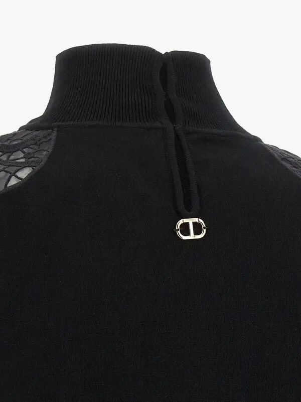 TWINSET Lace-paneled High-neck Jumper